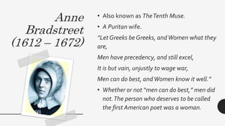 Introduction to american literature | PPTX