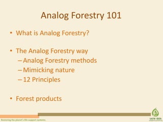 Introduction to analog forestry | PPTX