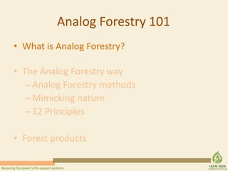 Introduction to analog forestry | PPTX