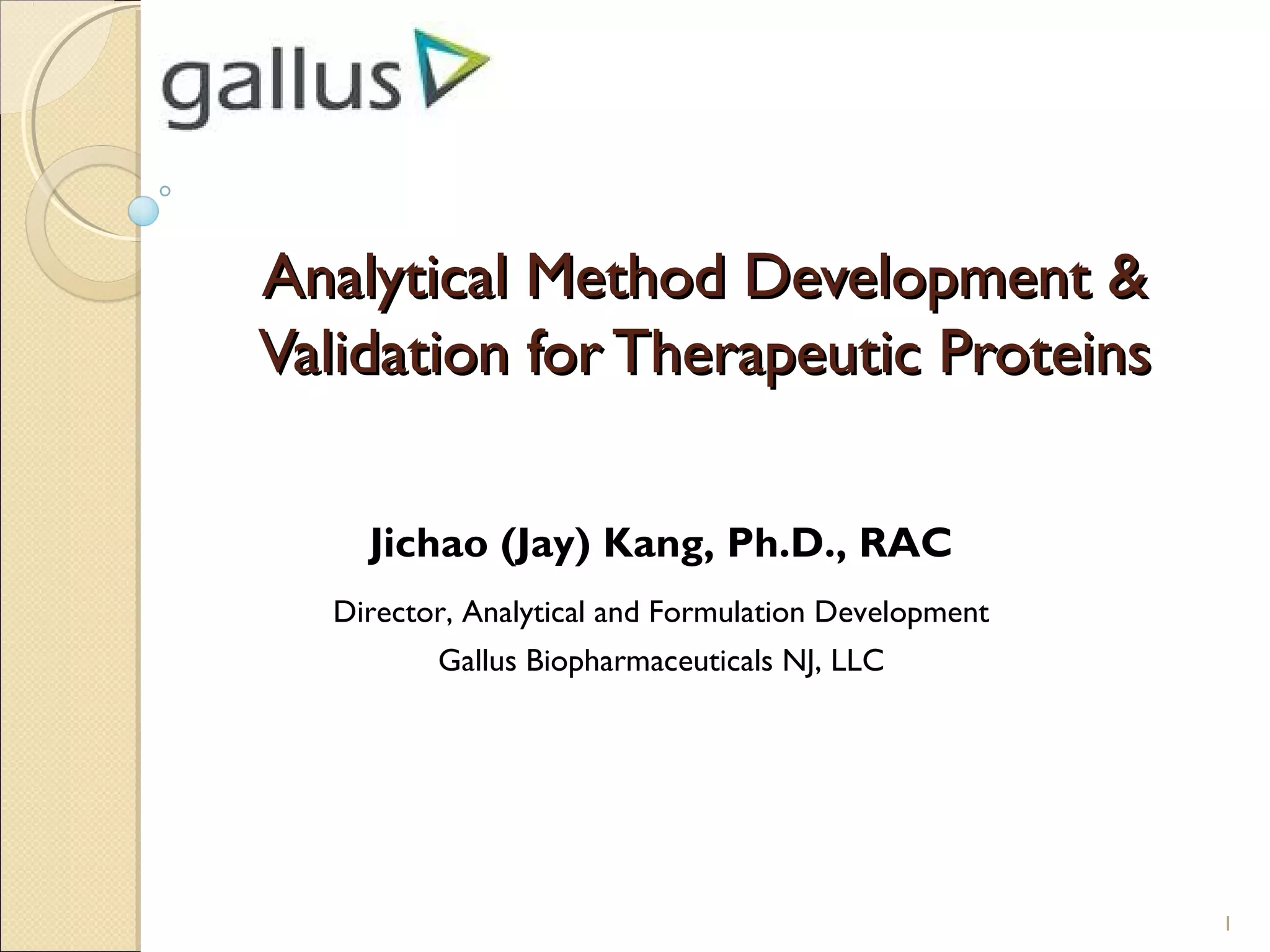 Introduction to Analytical Method Development and Validation for ...