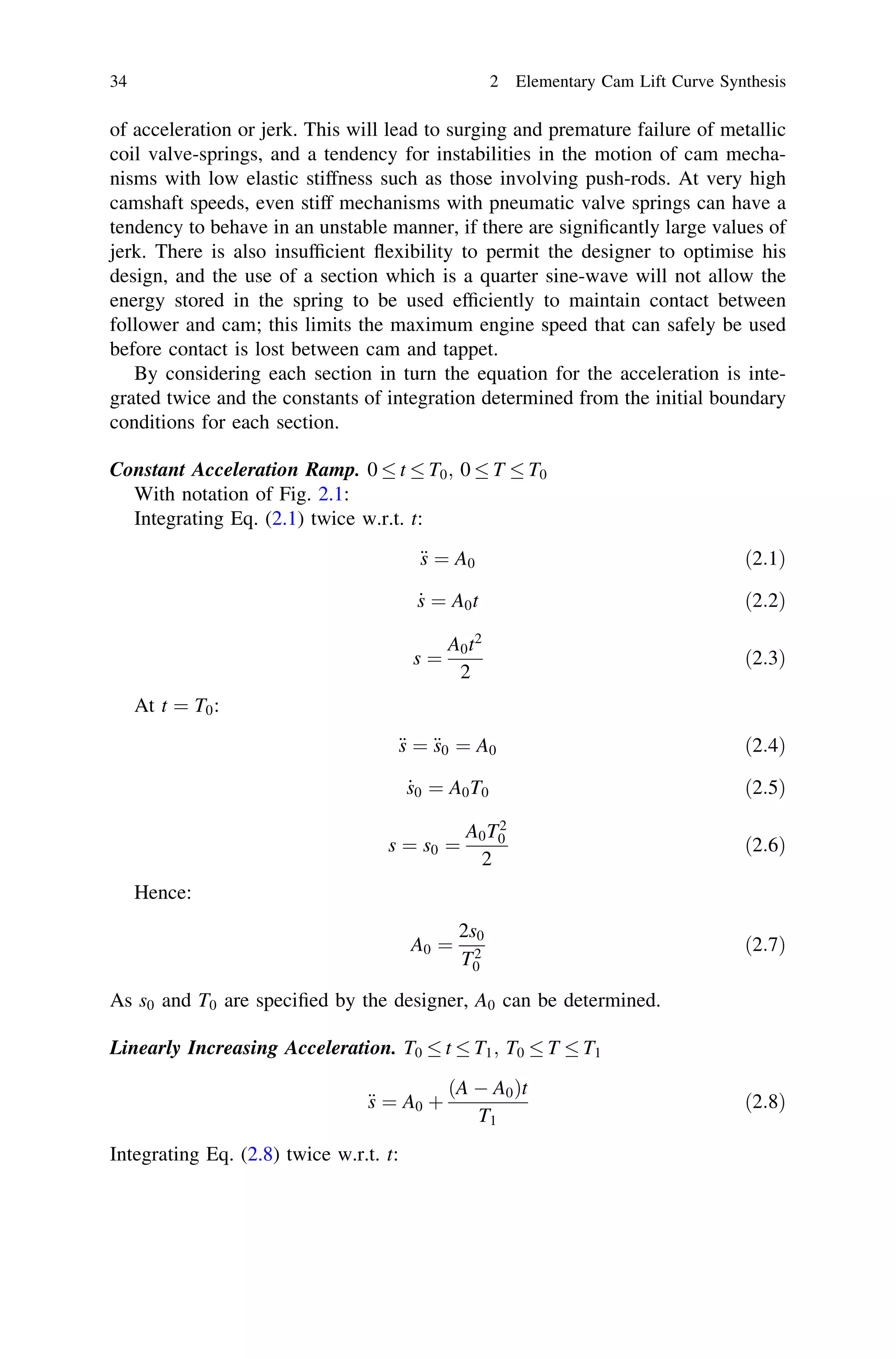 Introduction to analytical methods for internal combustion engine cam mechanisms | PDF
