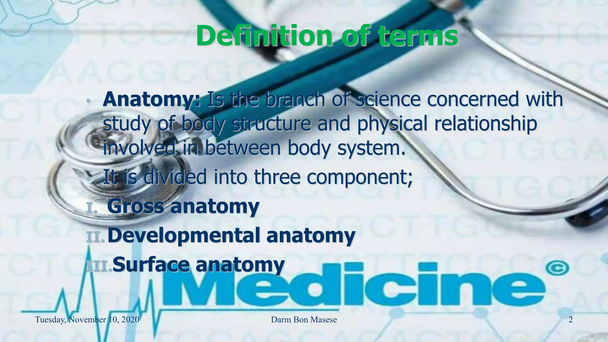 Introduction to anatomy | PDF