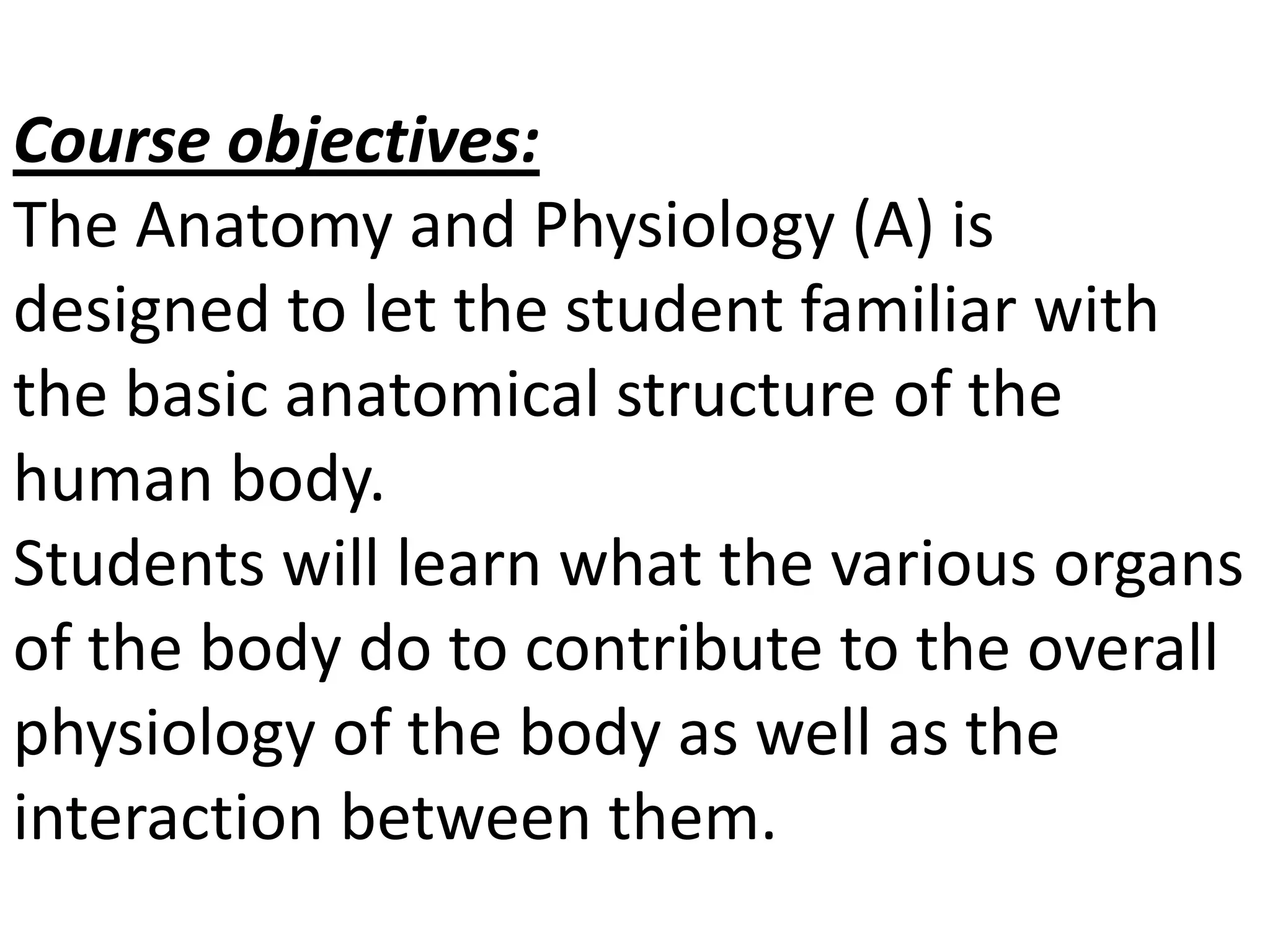 INTRODUCTION TO ANATOMY AND PHYSIOLOGY FOR BEGINNERS | PPTX