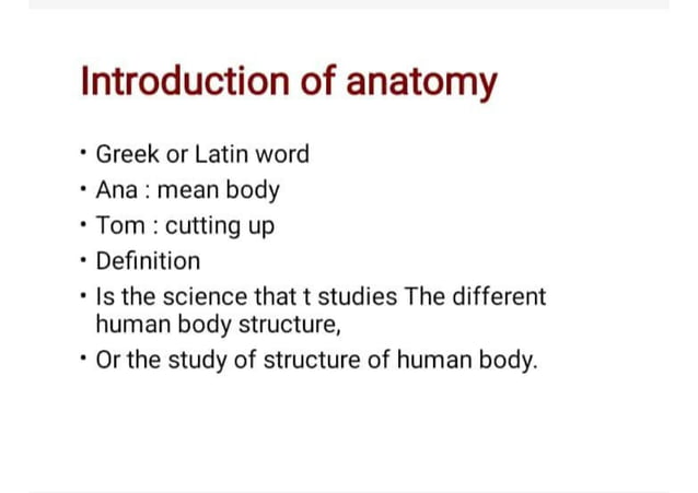 Definition of anatomy, introduction to anatomy and branches of anatomy ...
