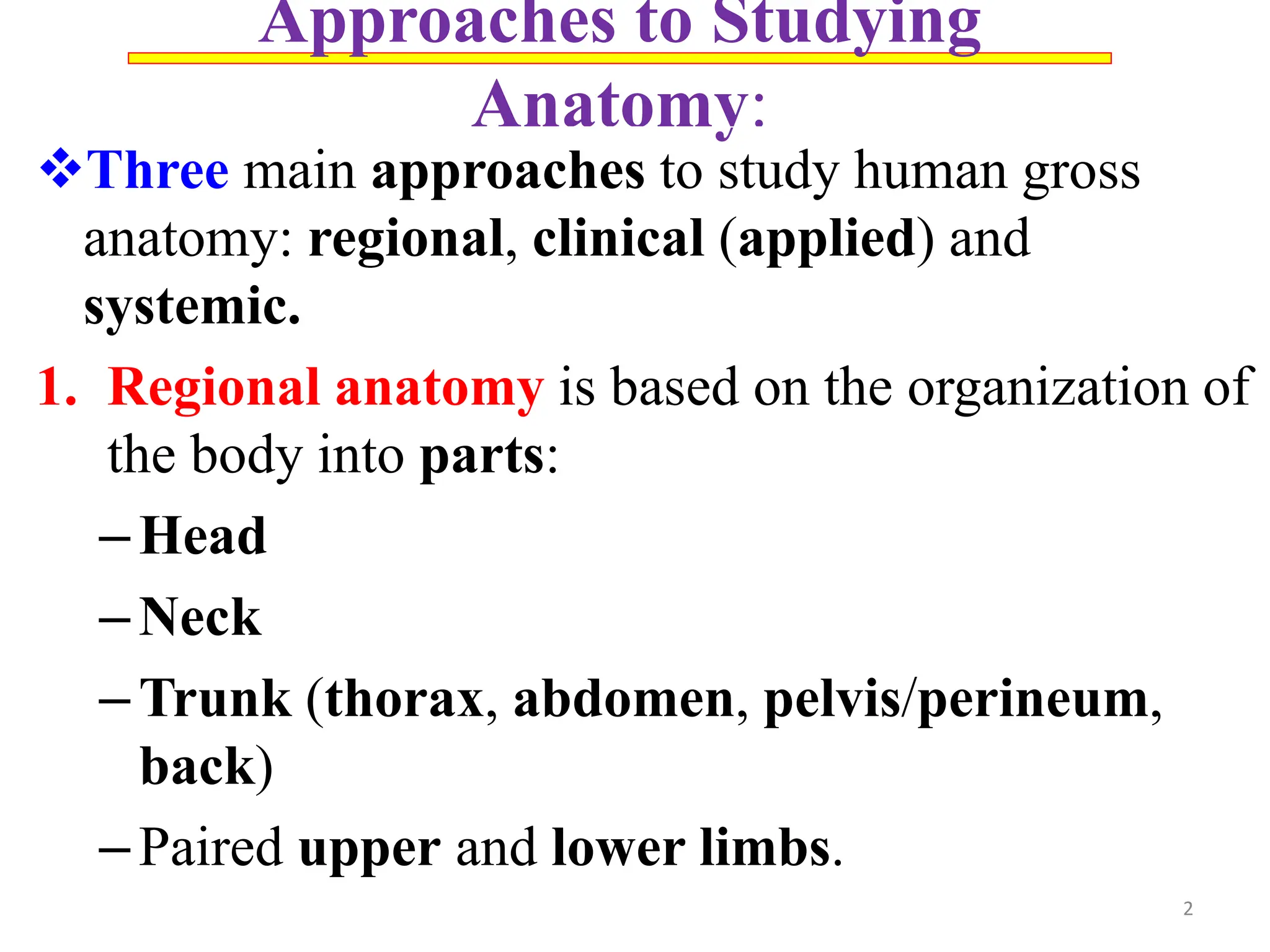 introduction to human anatomy for master degree student | PPT