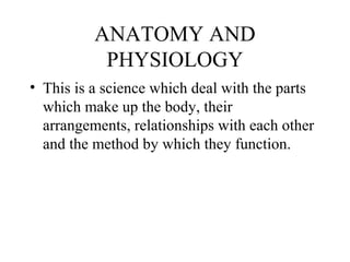 Introduction to anatomy and physiology | PPT