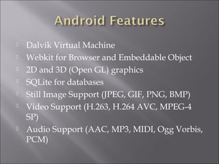 Introduction to Android | PPT | Operating Systems | Computer Software and Applications