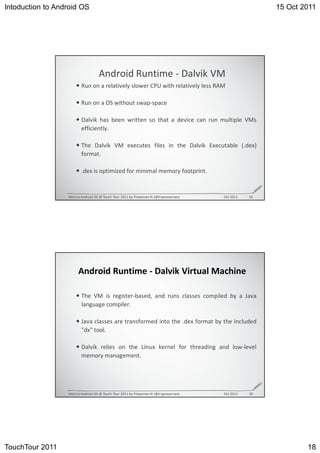 Introduction to Android OS - Touch Tour Chennai | PDF