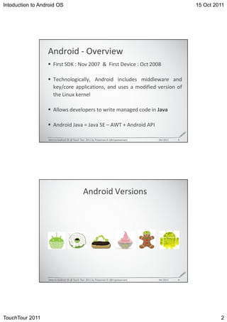Introduction to Android OS - Touch Tour Chennai | PDF