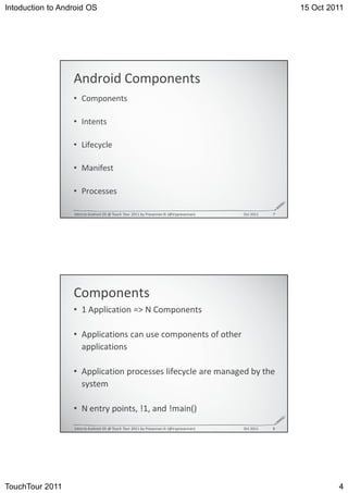 Introduction to Android OS - Touch Tour Chennai | PDF