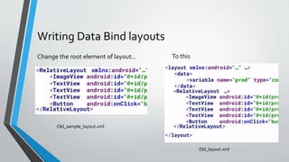 Introduction to android studio 2.0 and data binding library | PPTX