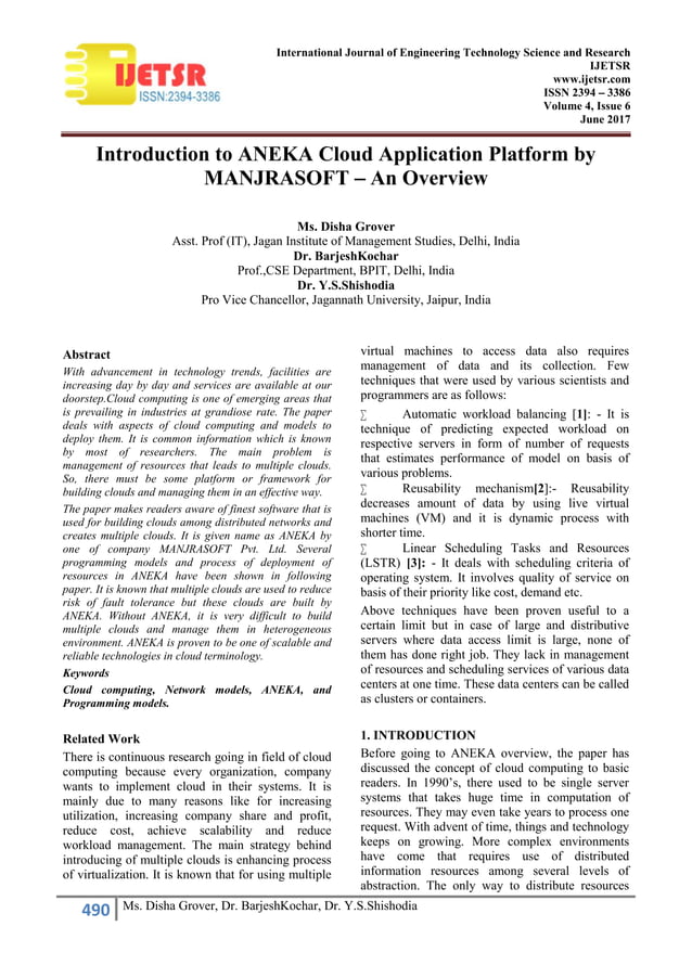 Introduction to aneka cloud | PDF