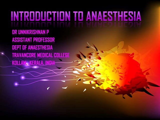 Introduction to anesthesia | PPTX | Surgery | Medical Health