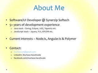 Introduction to AngularJs | PPTX | Web Development | Internet