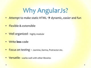 Introduction to AngularJs | PPTX | Web Development | Internet