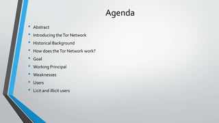 Introduction to anonymity network tor | PPT
