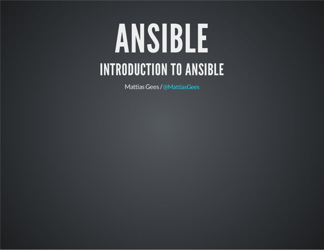 Introduction to Ansible | PPT