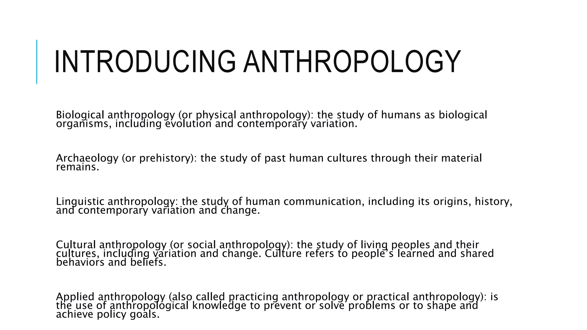 Introduction to anthropology | PPTX
