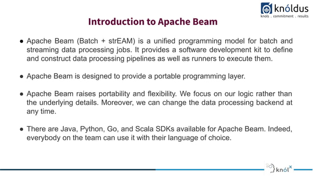 Introduction to Apache Beam | PDF