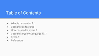 Introduction to Apache Cassandra | PPT