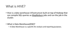 Introduction to Apache Hive(Big Data, Final Seminar) | PPTX | Databases | Computer Software and ...