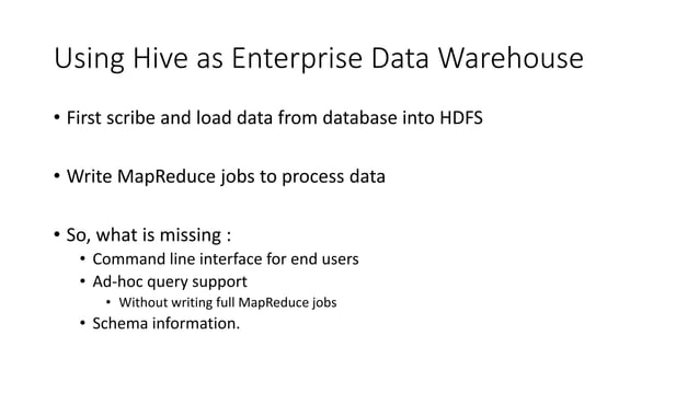 Introduction to Apache Hive(Big Data, Final Seminar) | PPTX | Databases ...