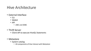 Introduction to Apache Hive(Big Data, Final Seminar) | PPTX