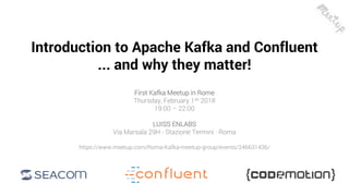 Introduction to Apache Kafka and Confluent... and why they matter! | PPT