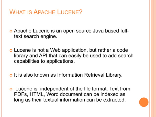 Introduction to apache lucene | PPT