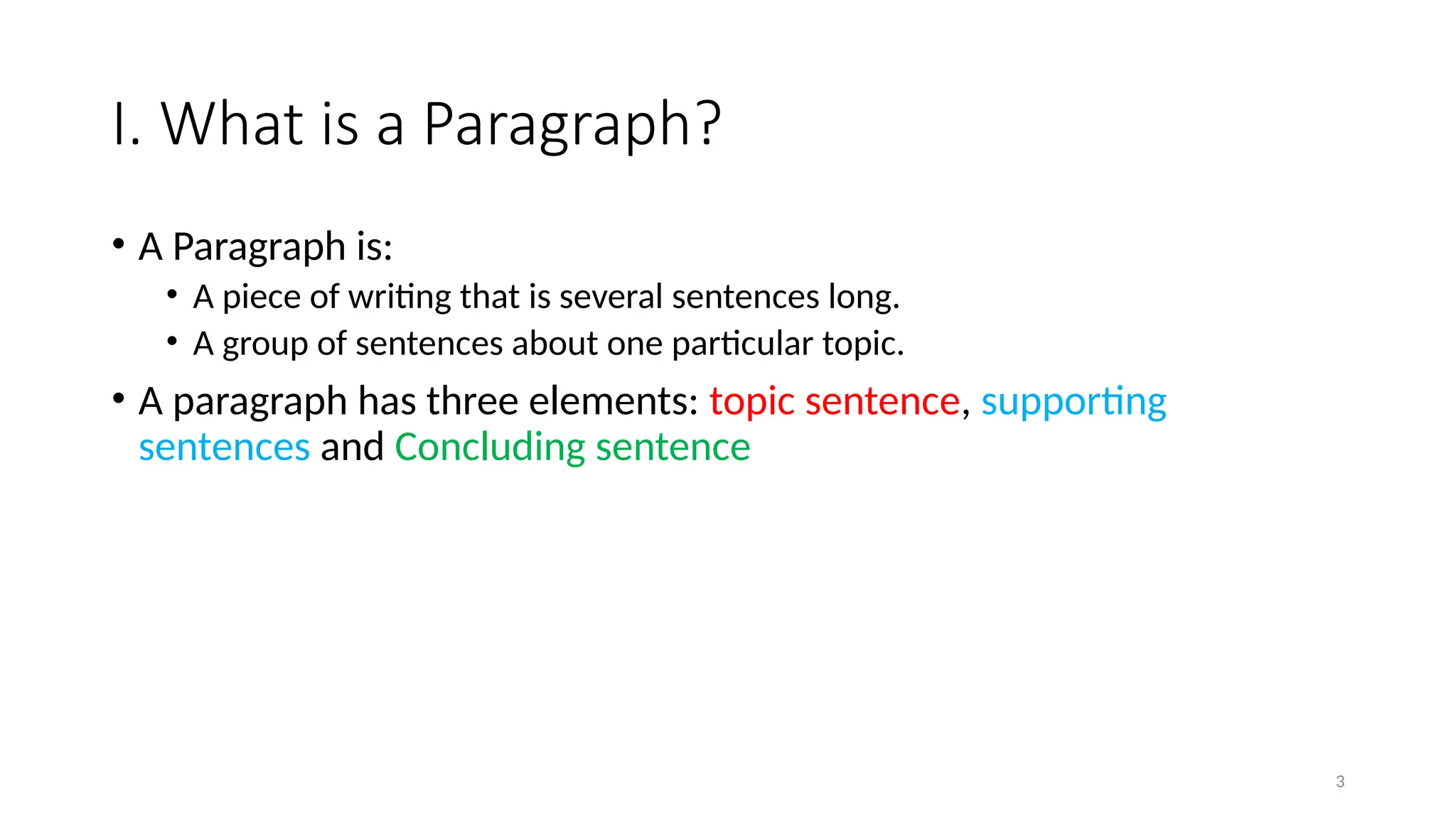 Power Point Slides on How to Write a Paragraph | PPT