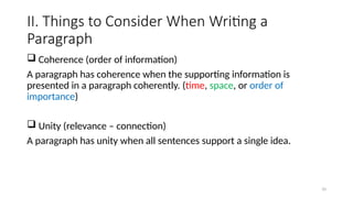 Power Point Slides on How to Write a Paragraph | PPT