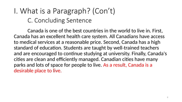 Power Point Slides on How to Write a Paragraph | PPT