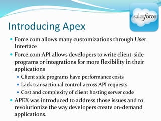 Introduction to apex | PPTX