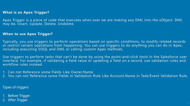 Introduction to apex triggers | PPT