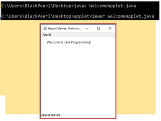 Introduction To Applets methods and simple examples | PPTX | Programming Languages | Computing