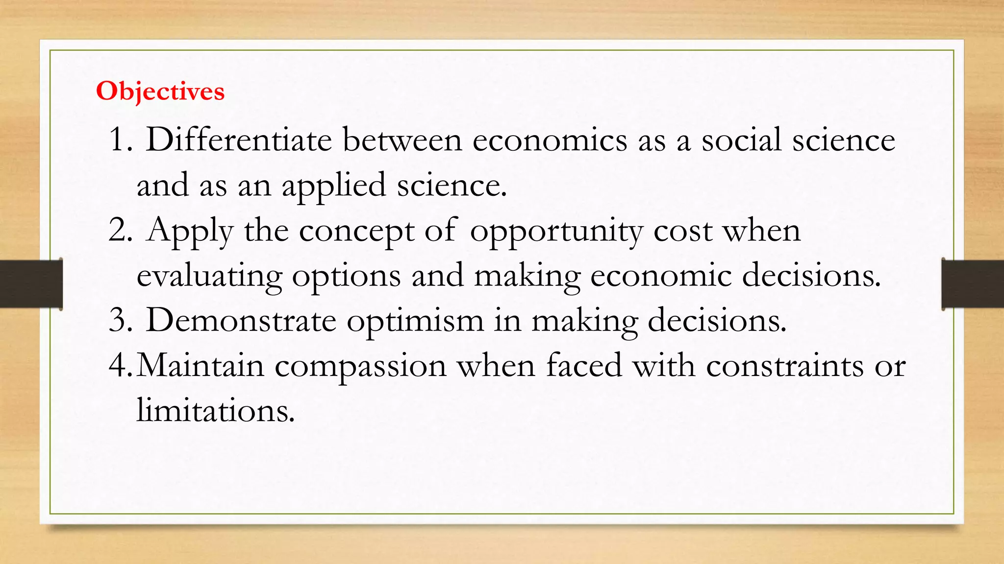 Introduction to applied economics | PPTX