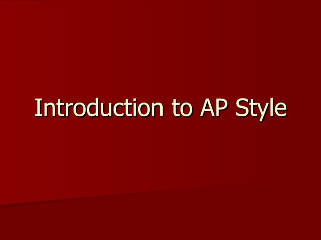 Introduction To Ap Style | PPT | Resume Writing and Advice | Job Search