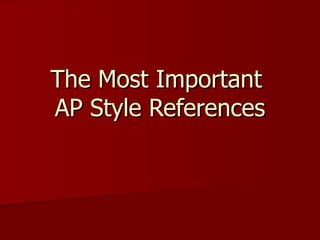 Introduction To Ap Style | PPT