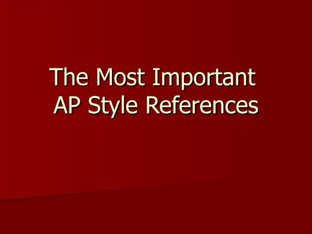 Introduction To Ap Style | PPT | Resume Writing and Advice | Job Search