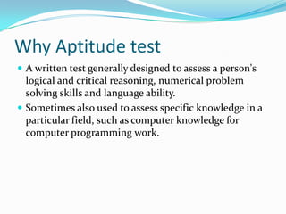 Introduction to aptitude handling | PPT