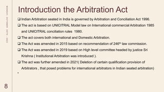 Introduction to Arbitration in India.pptx