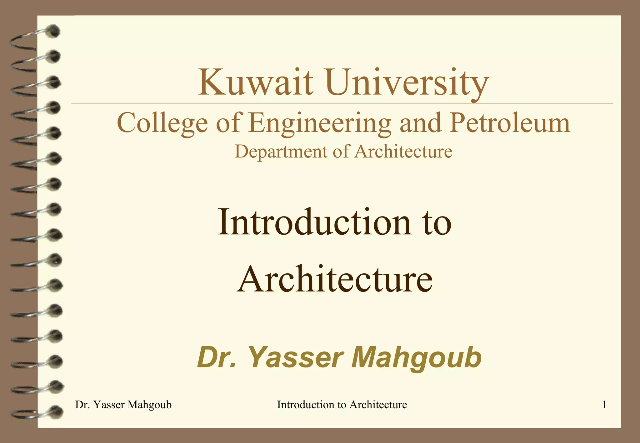 Introduction to Architecture | PPT