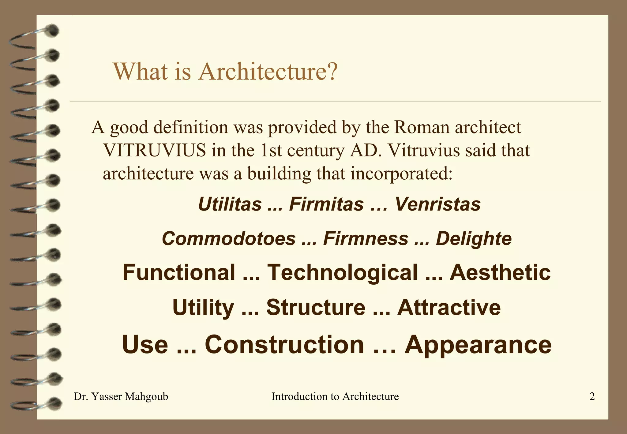 Introduction to Architecture | PPT