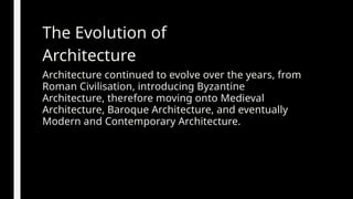INTRODUCTION TO ARCHITECTURE PRESENTATION | PPTX