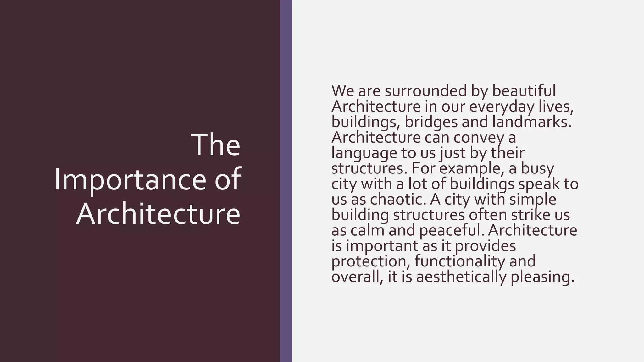 Introduction to architecture presentation | PPTX