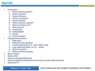 Introduction to Arduino Hardware and Programming | PPTX
