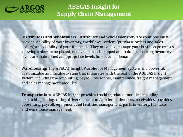 Introduction to Argos Software | PPTX | Agriculture | Industries