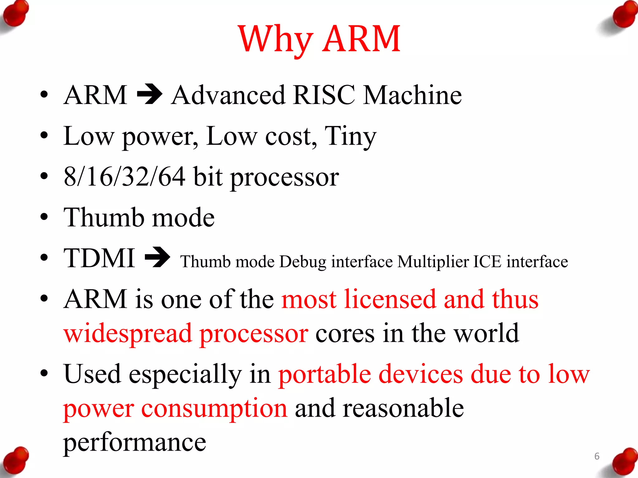Introduction to arm processor | PPTX | Operating Systems | Computer Software and Applications