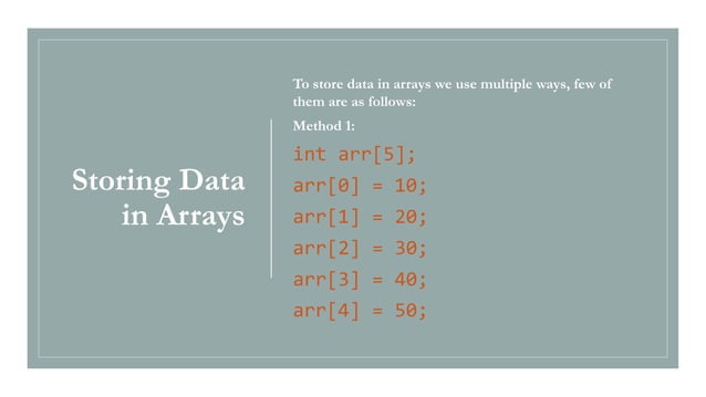 Introduction to arrays | PPTX | Programming Languages | Computing