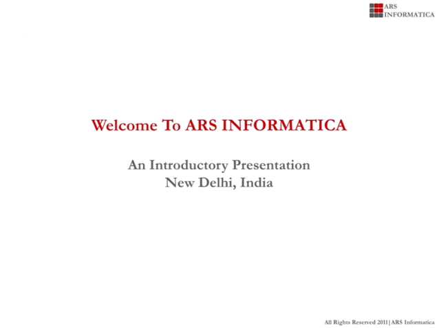 Introduction to ARS Informatica | PPTX